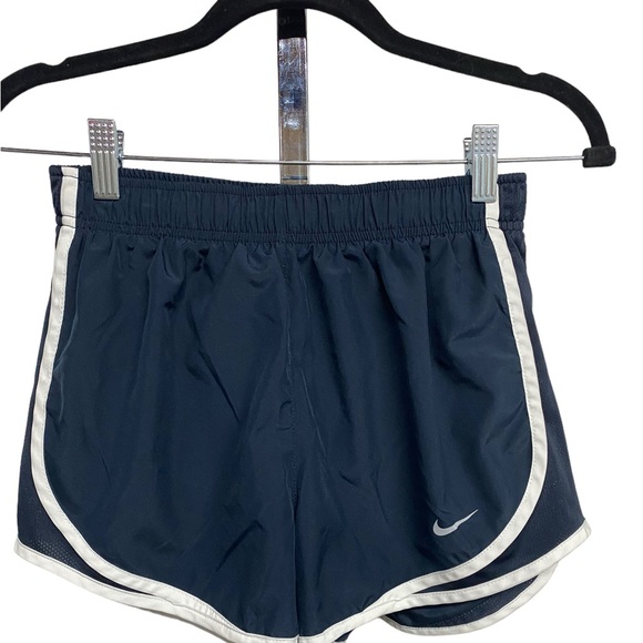 Nike | Shorts | Nike Drifit Nylon Running Shorts Navy Blue And White ...